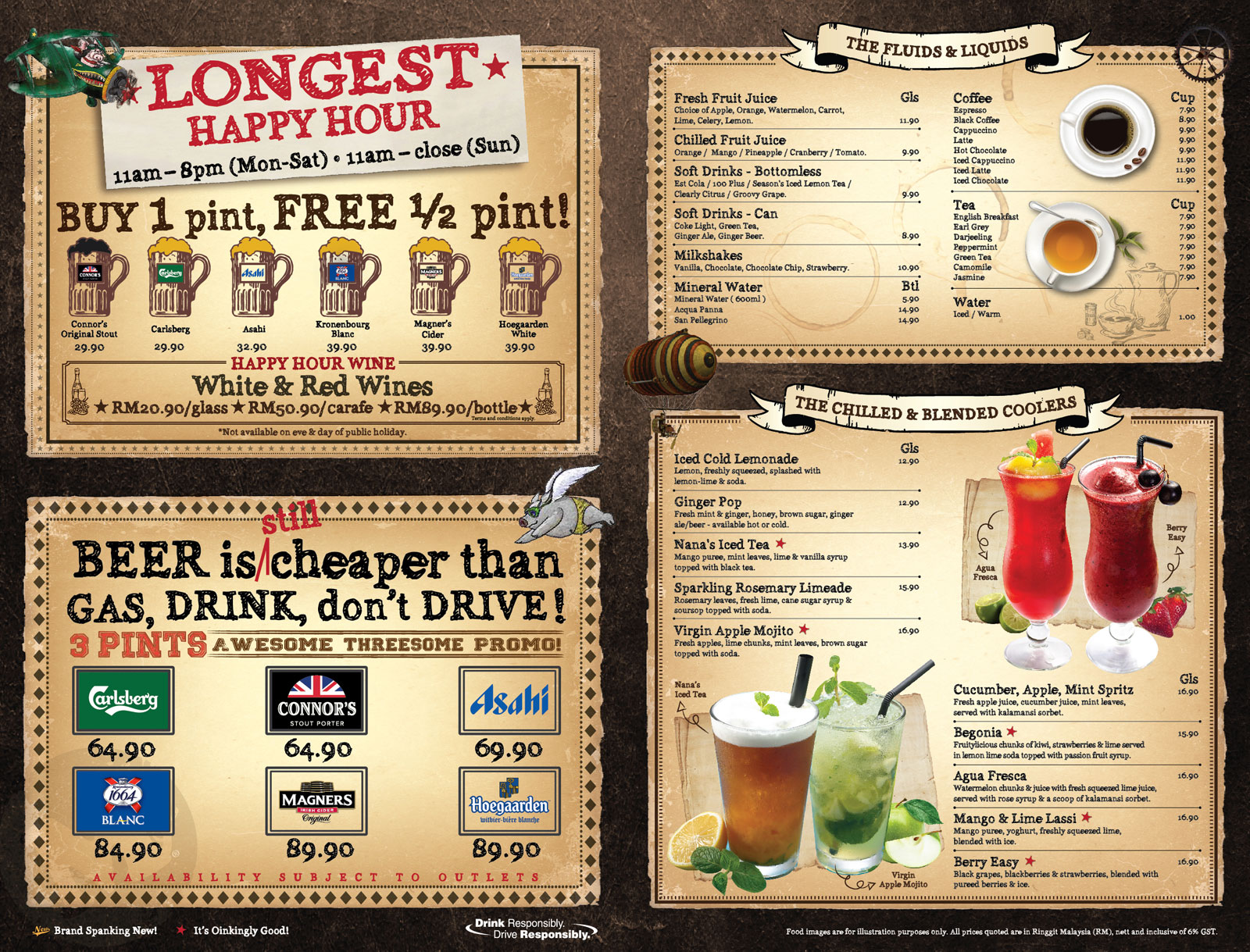Morganfield's - Home of Sticky Bones : Menu
